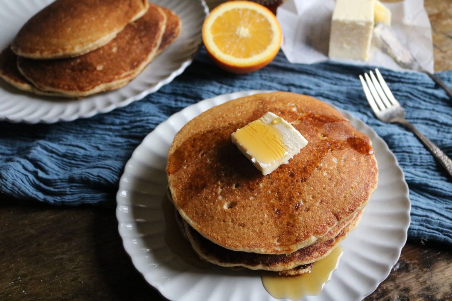 Fluffy Fresh Milled Flour Pancakes with Buttermilk